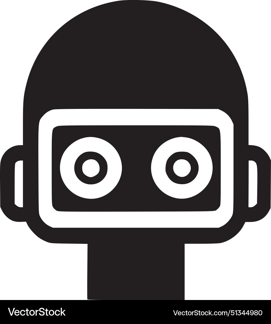 Robot - minimalist and flat logo Royalty Free Vector Image