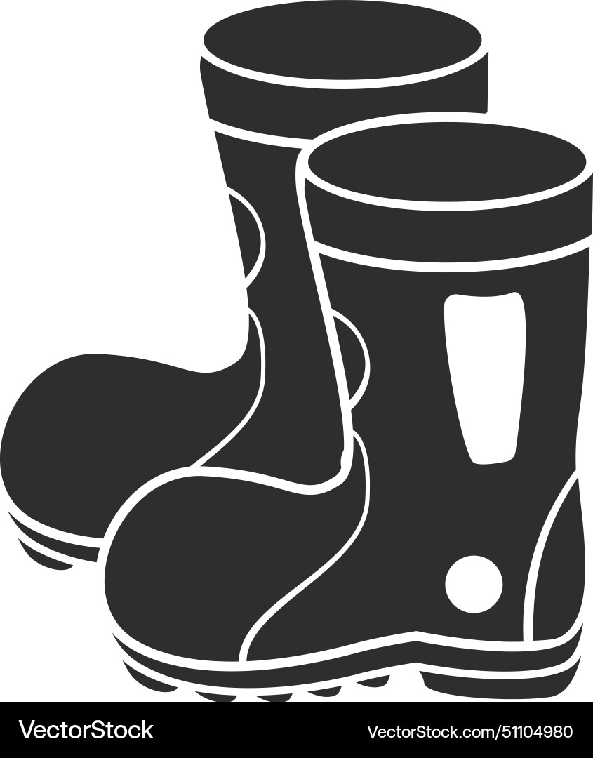 Rubber boots black icon protection industrial Vector Image