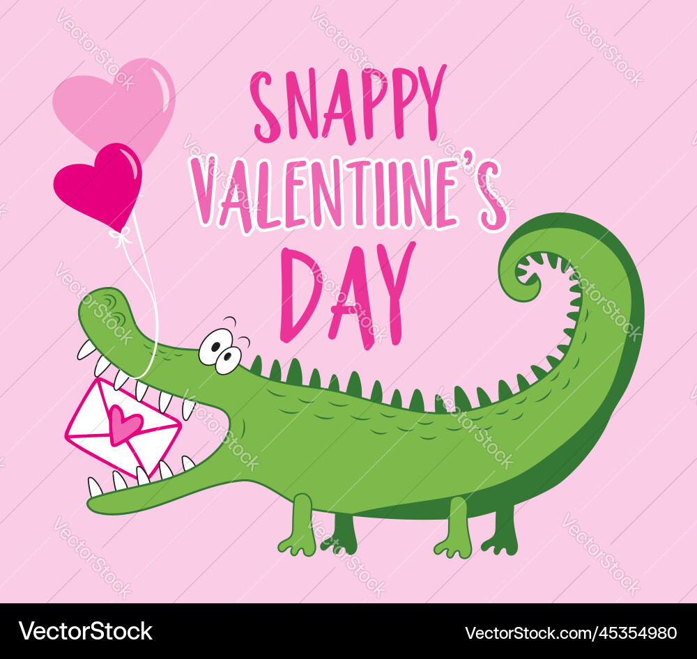 Snappy valentines day - funny alligator Royalty Free Vector