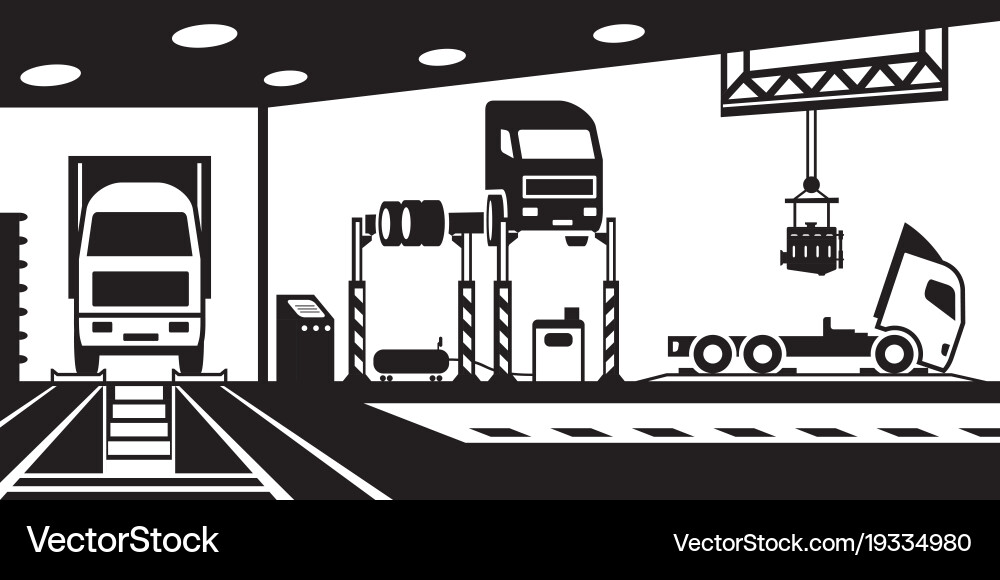 Truck service and maintenance Royalty Free Vector Image