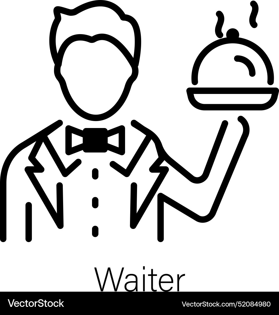 Waiter Royalty Free Vector Image - VectorStock