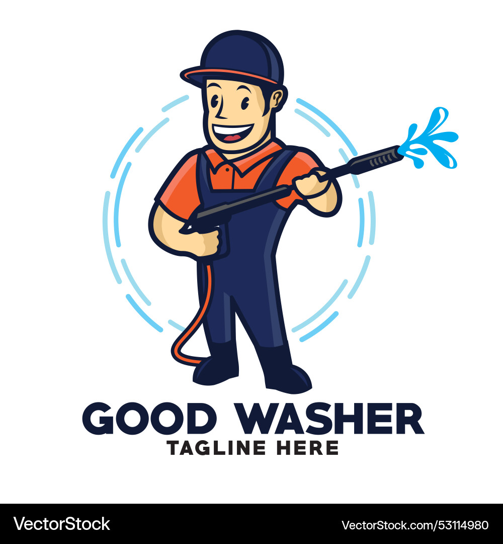 Washer pressure mascot logo design – Royalty-Free Vector | VectorStock