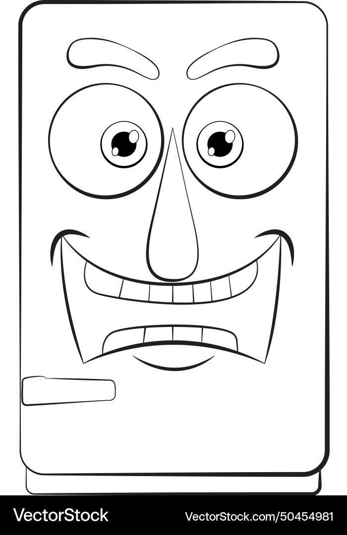A smiling cartoon refrigerator Royalty Free Vector Image