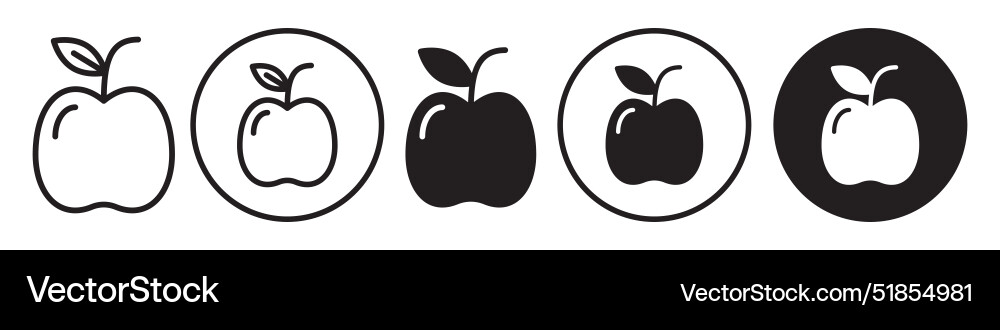 Apple icon set collection for web Royalty Free Vector Image