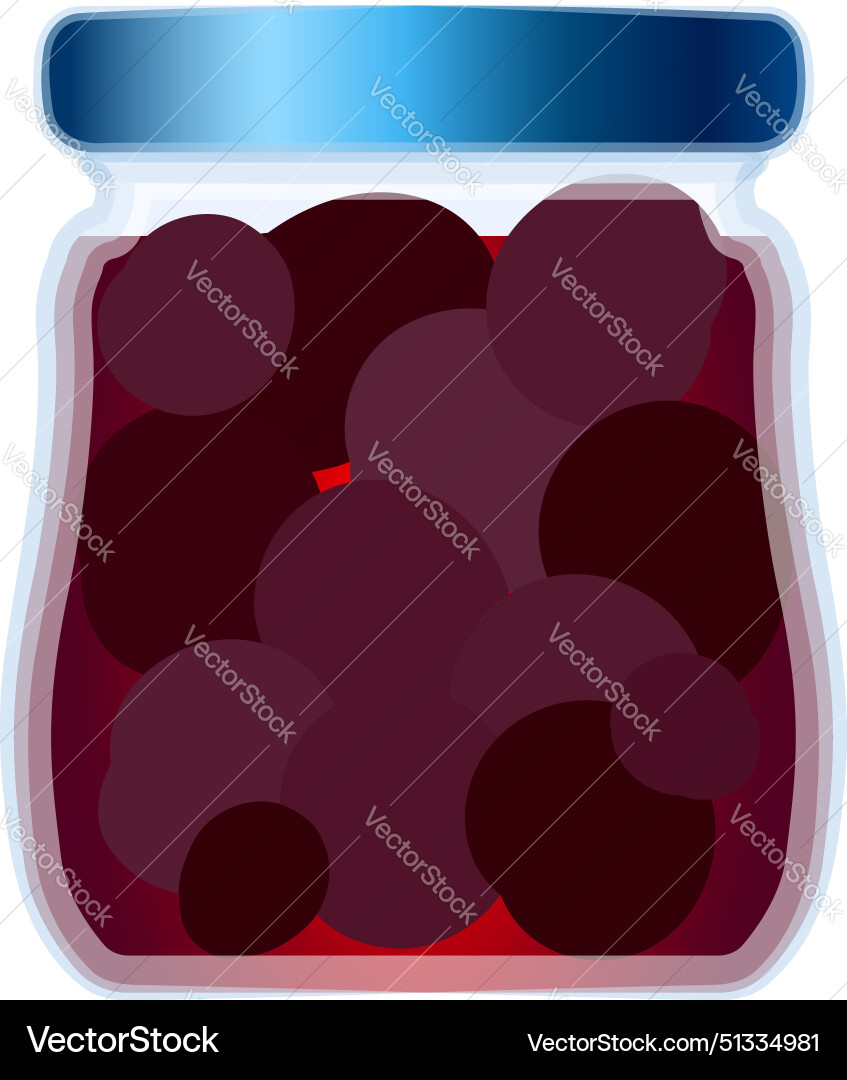 Cartoon of a jar jam Royalty Free Vector Image