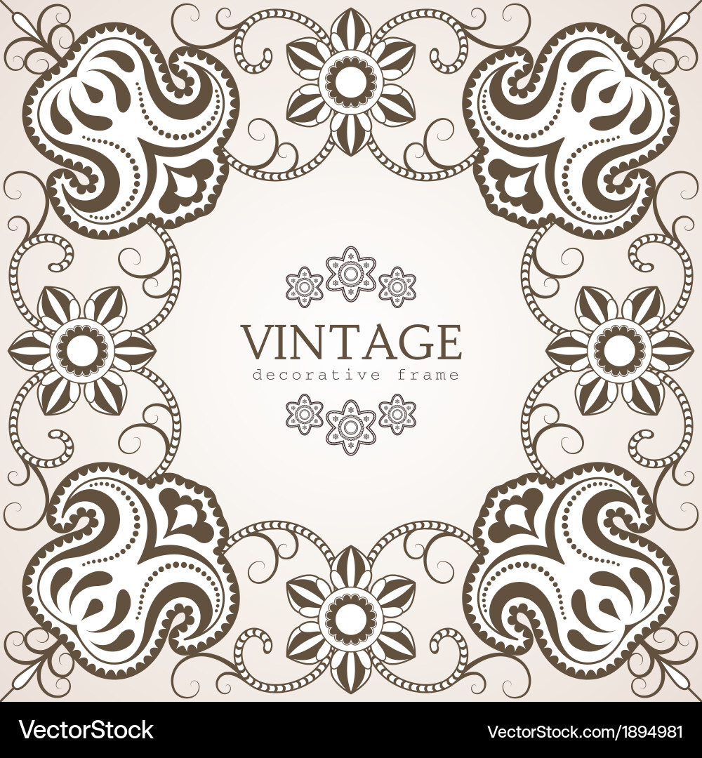 Floral ornamental frame Royalty Free Vector Image