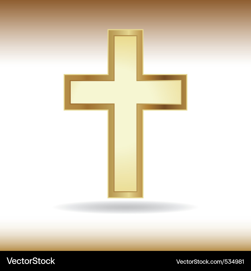 Golden cross Royalty Free Vector Image - VectorStock