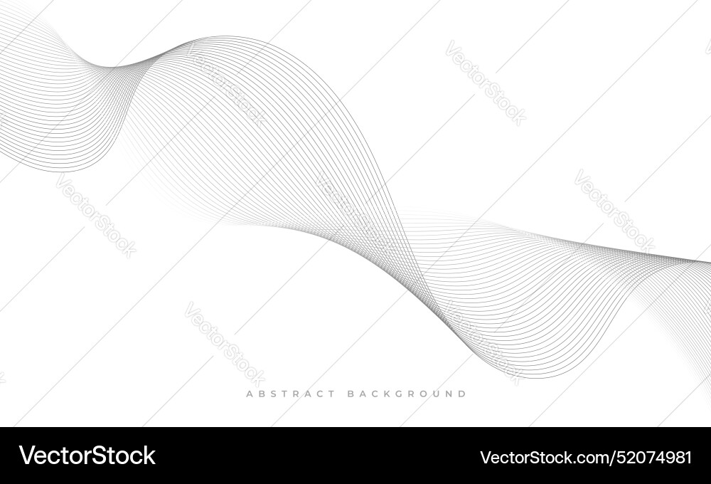 Grey wavy lines on white abstract background Vector Image