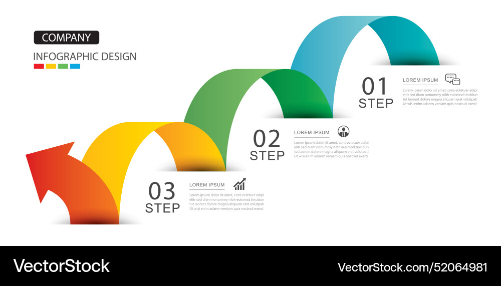 Infographics arrow symbol timeline business steps Vector Image