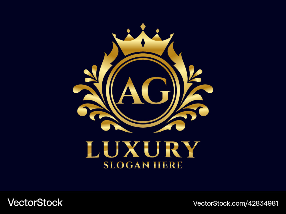 Initial ag letter royal luxury logo template Vector Image