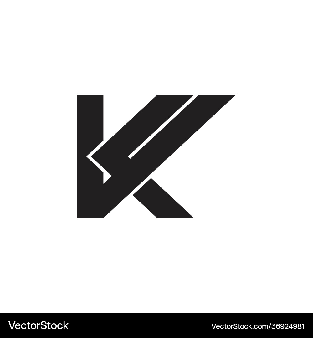 Letter vk simple geometric logo Royalty Free Vector Image