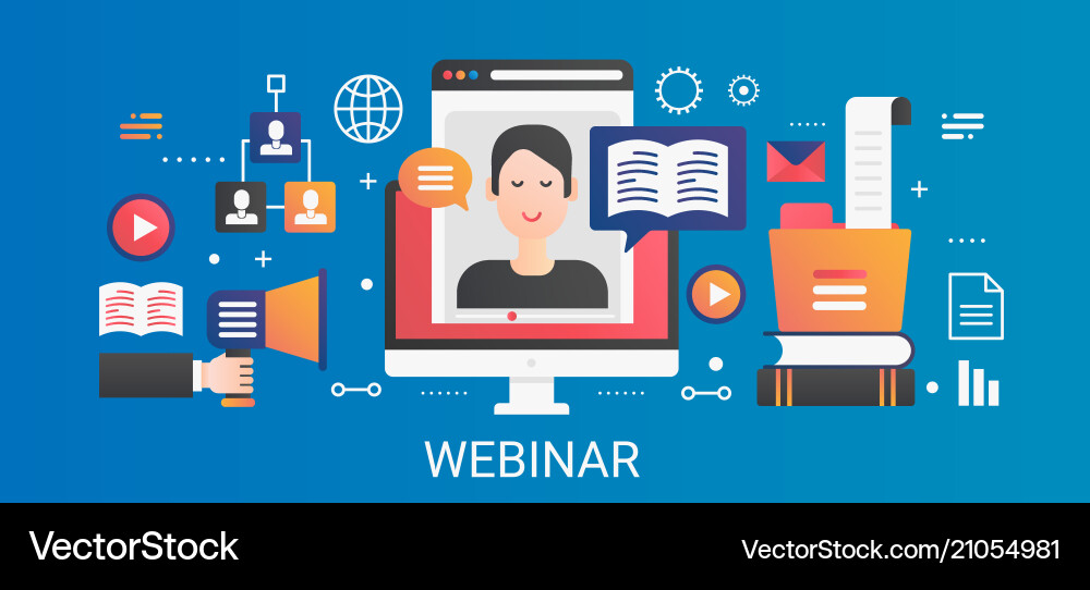 Modern flat gradient webinar concept Royalty Free Vector
