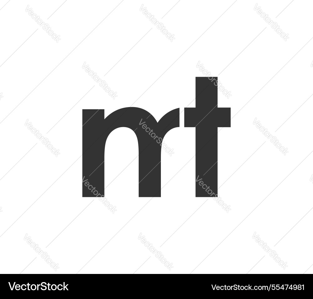 Mt creative geometric initial based modern Vector Image