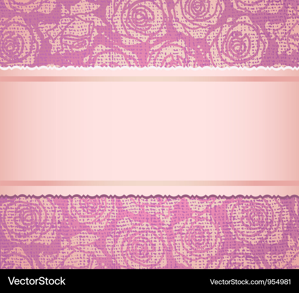 Pink invitation card Royalty Free Vector Image
