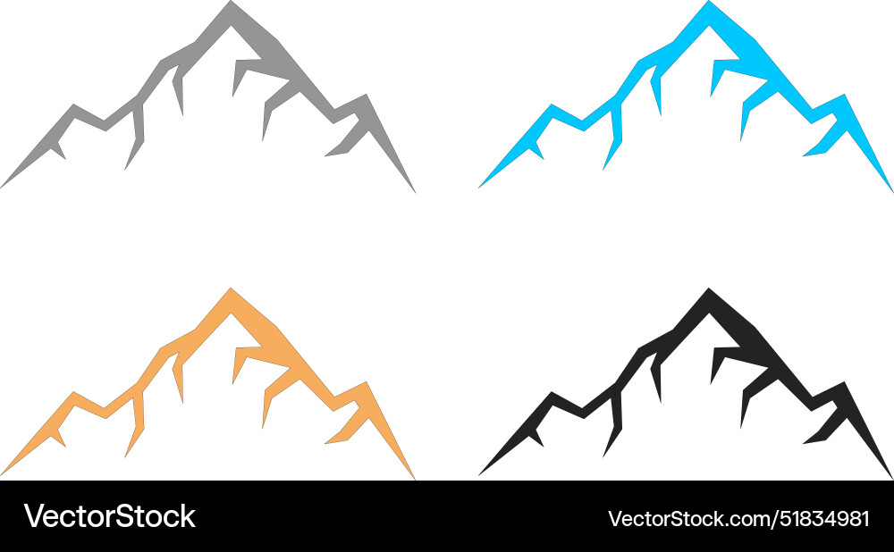 Simple mountains icons sign symbol logo Royalty Free Vector