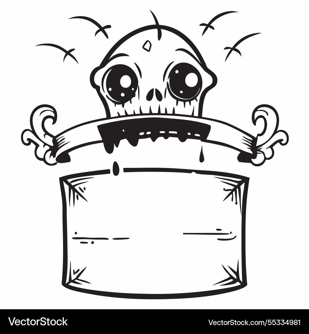 Skeleton and crossbones border with spooky night Vector Image