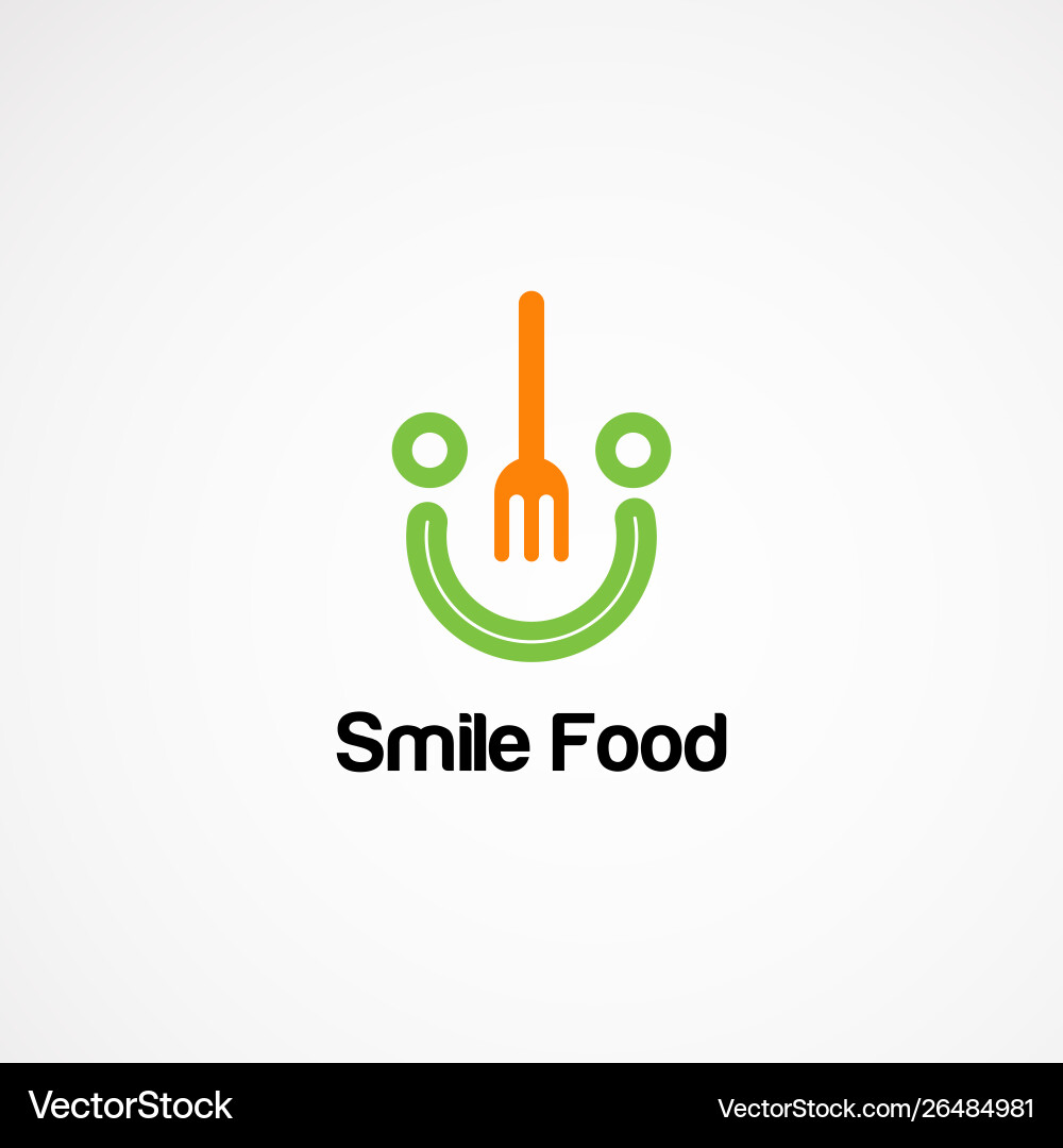 Smile fun face food logo icon element Royalty Free Vector
