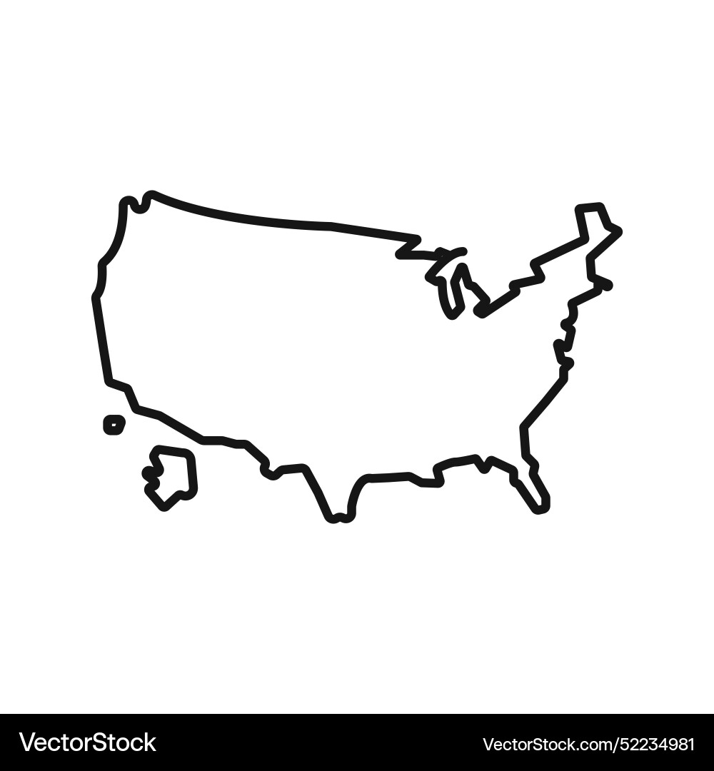Usa map icon black line art logo Royalty Free Vector Image