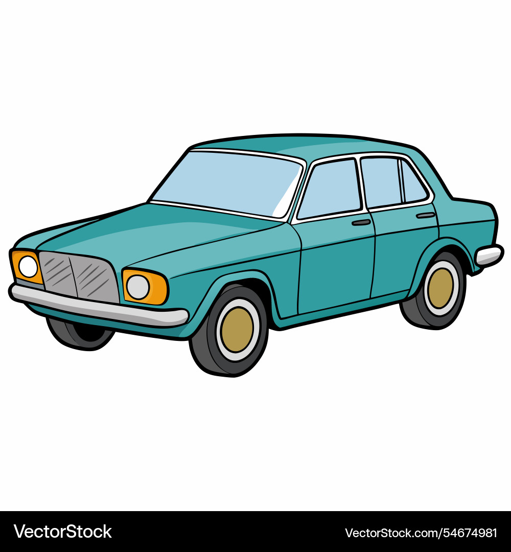 Volvo car flat design Royalty Free Vector Image