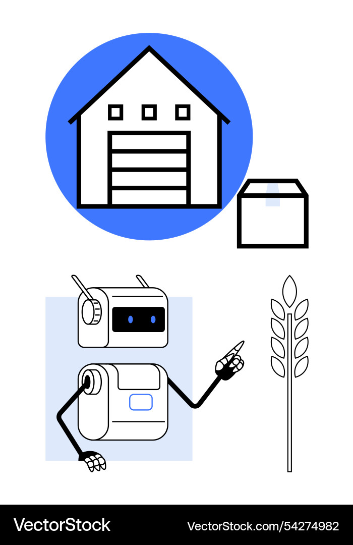 Advanced agricultural robotics automation Vector Image