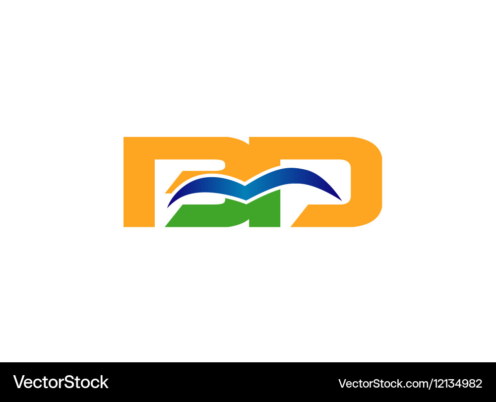 Bold Interlocking B and D Logo Royalty Free Vector Image