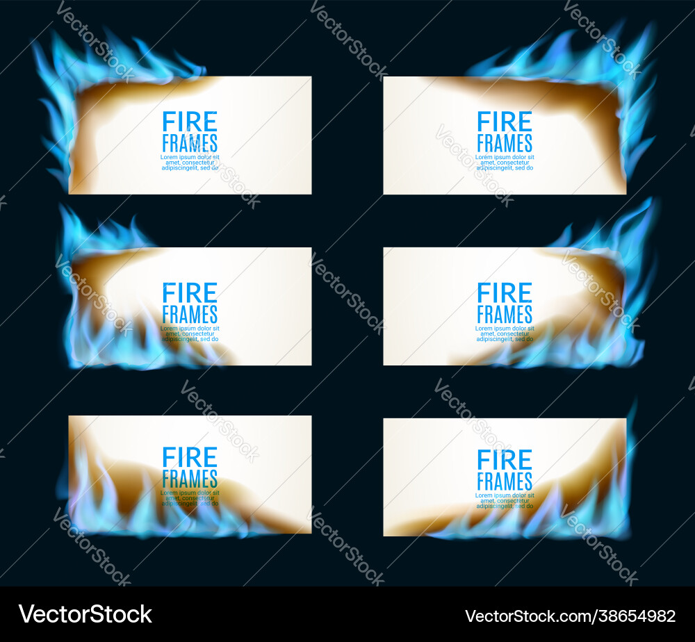 Burning paper banners with natural gas flames Vector Image