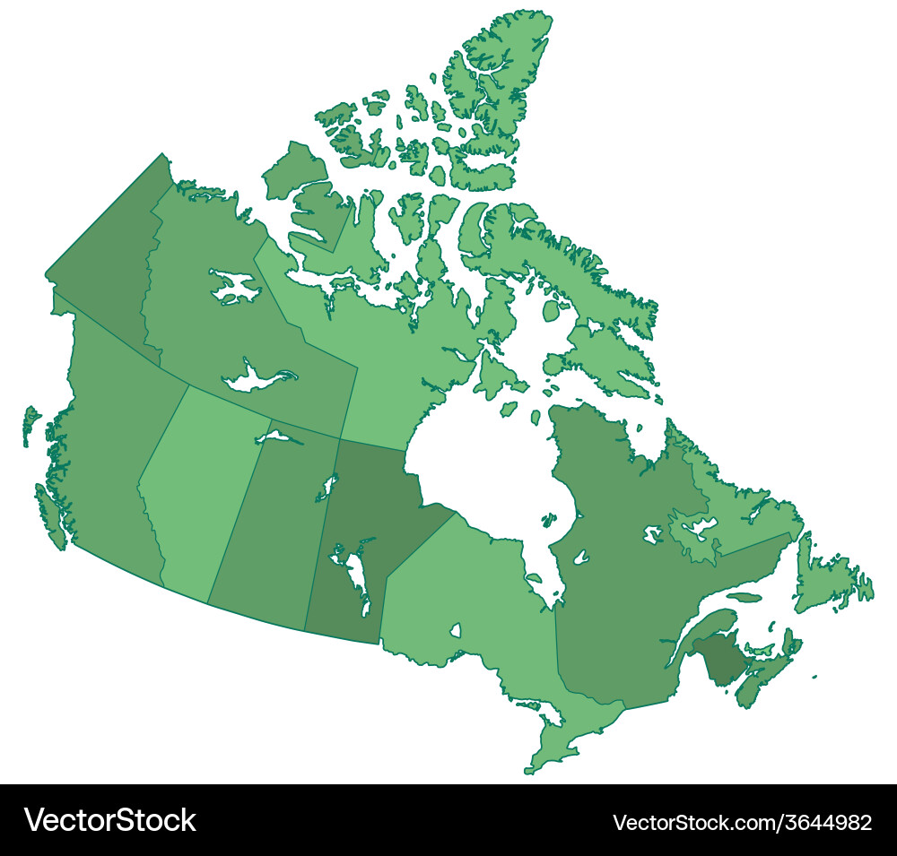 Canada Border Outline Map Royalty Free Vector Image