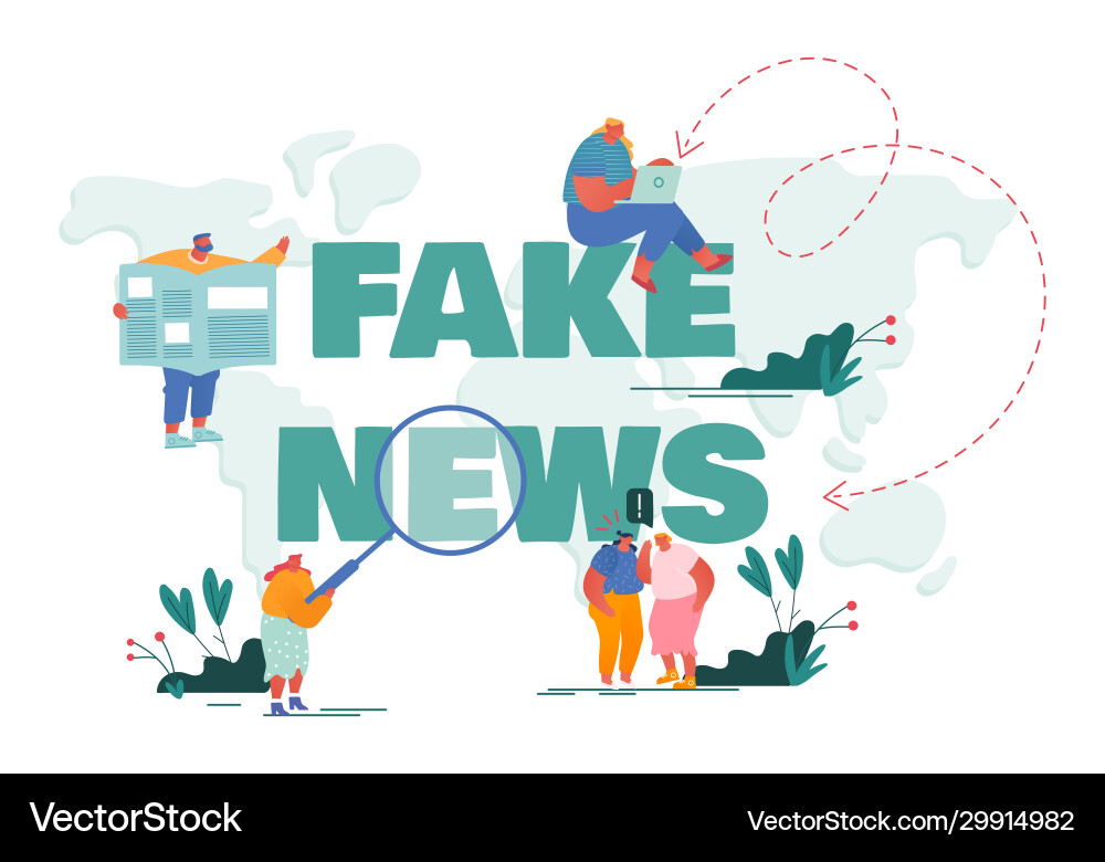 Fake news info fabrication gossips concept Vector Image