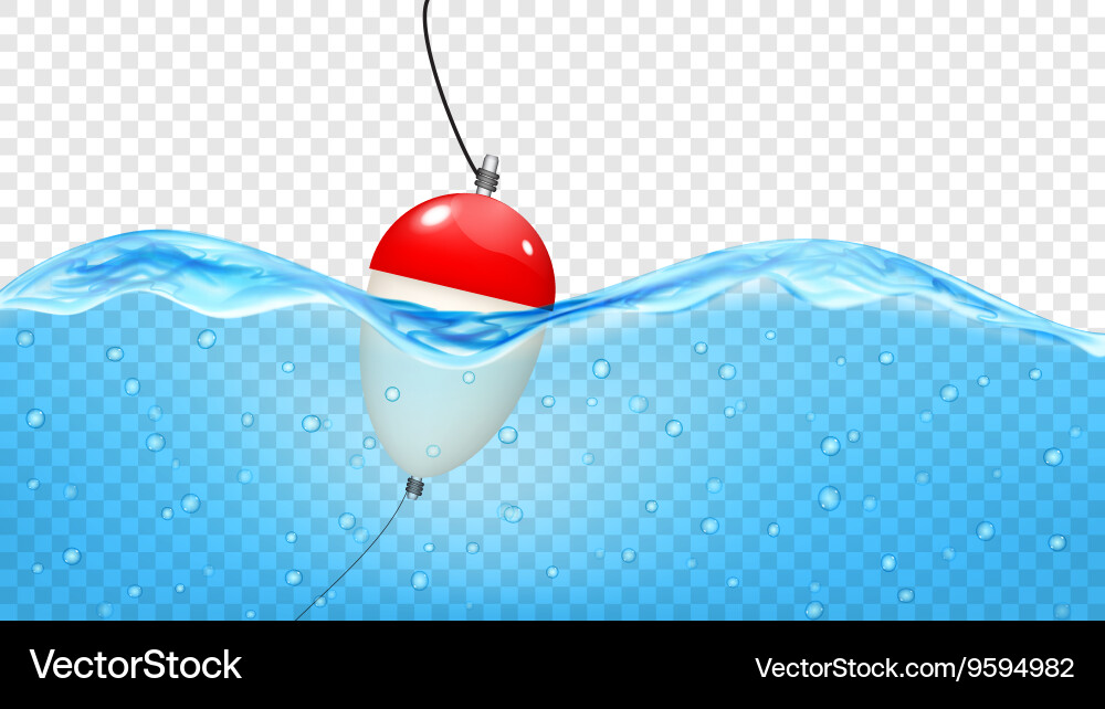 Float in transparent blue waves Royalty Free Vector Image