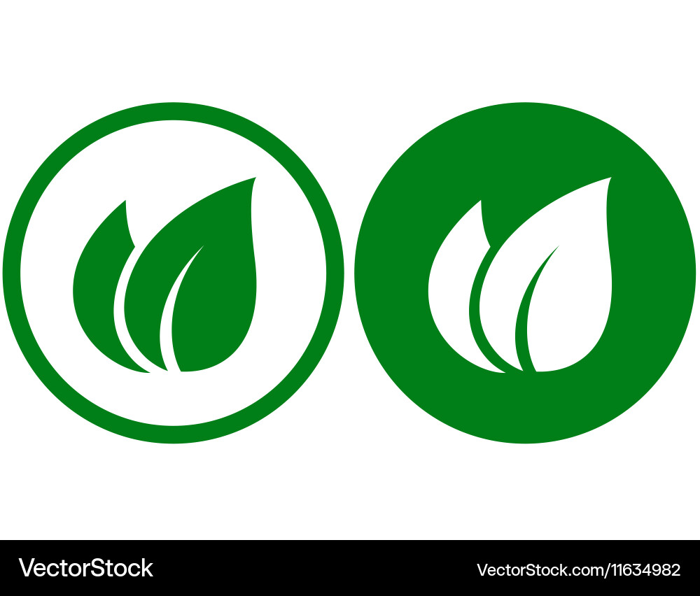 Green leaf signs Royalty Free Vector Image - VectorStock