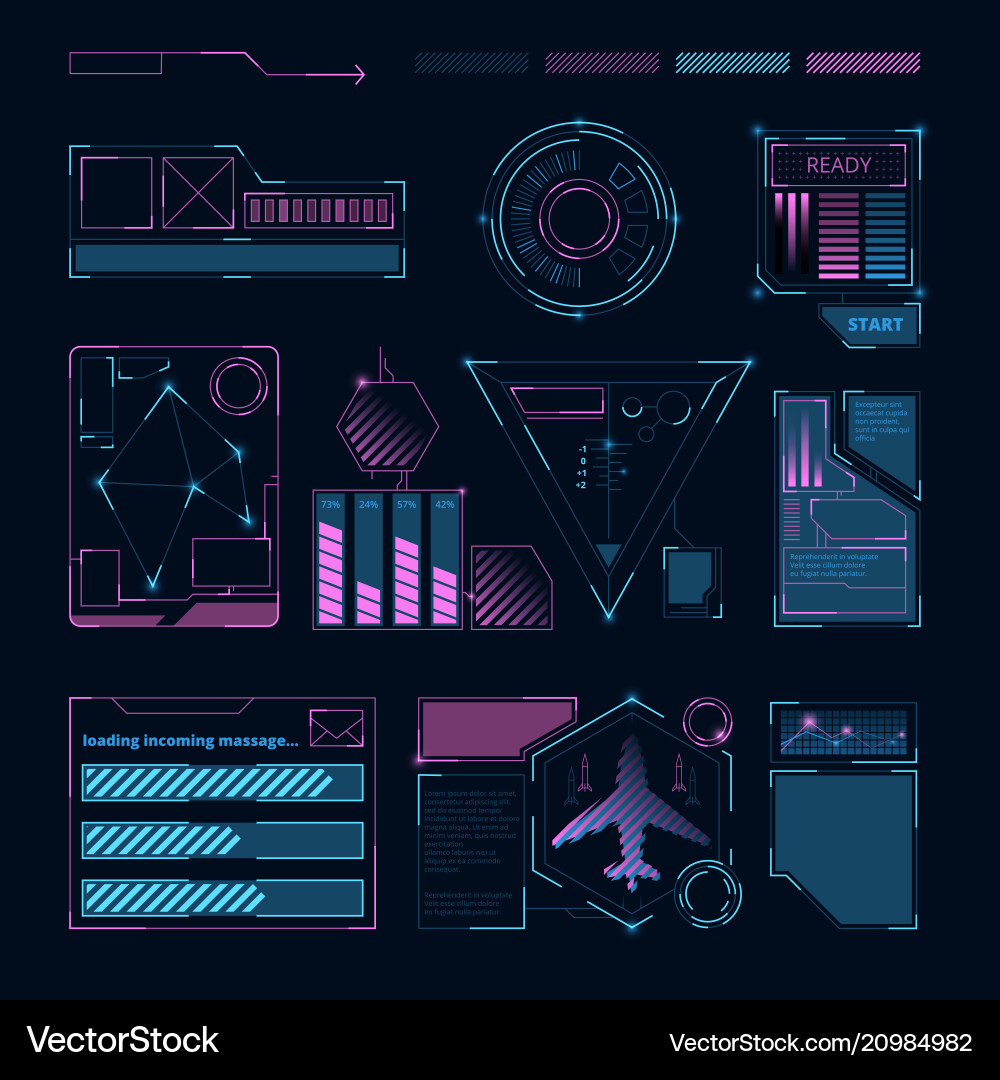 Hud interface futuristic sci digital symbols Vector Image Hud interface futuristic sci digital symbols Vector Image
