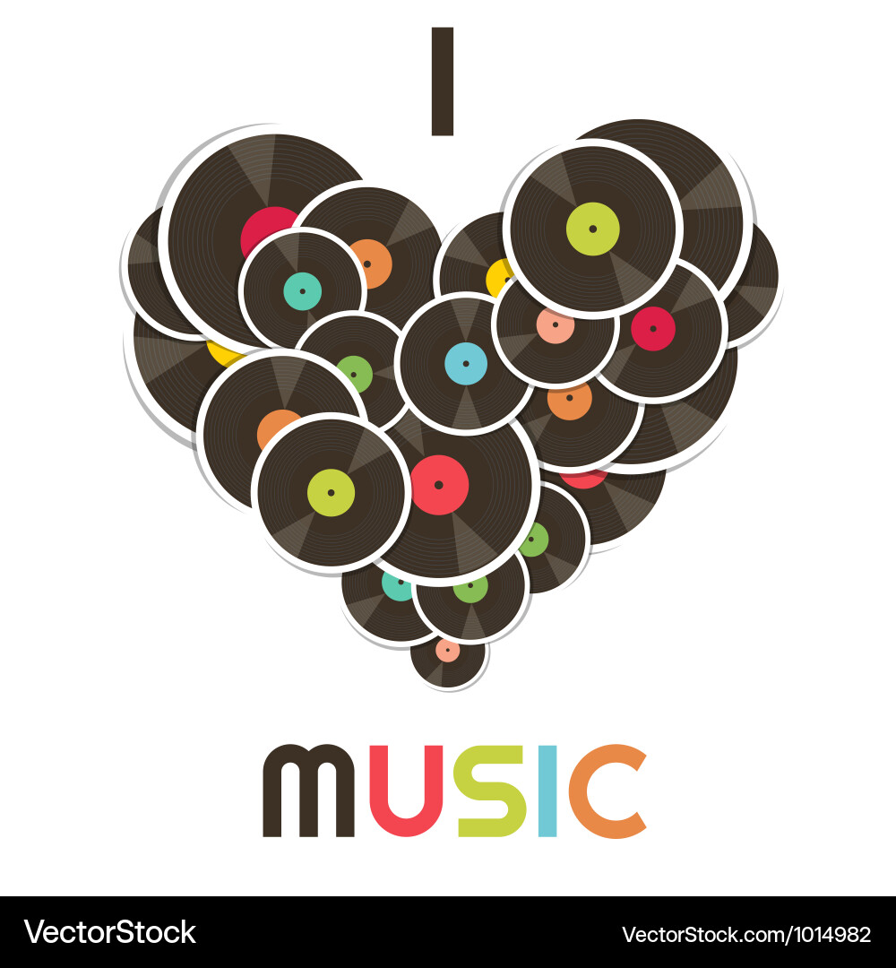 I love music Royalty Free Vector Image - VectorStock