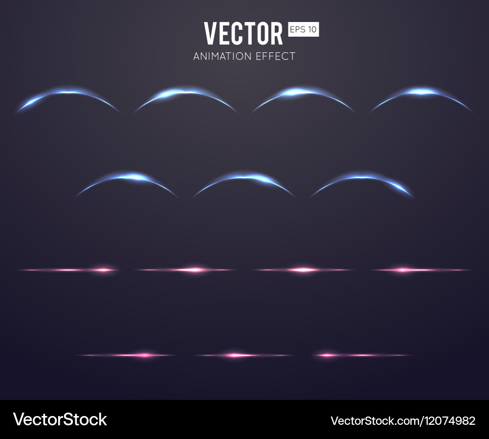 Realistic light effect lens flare animation frames