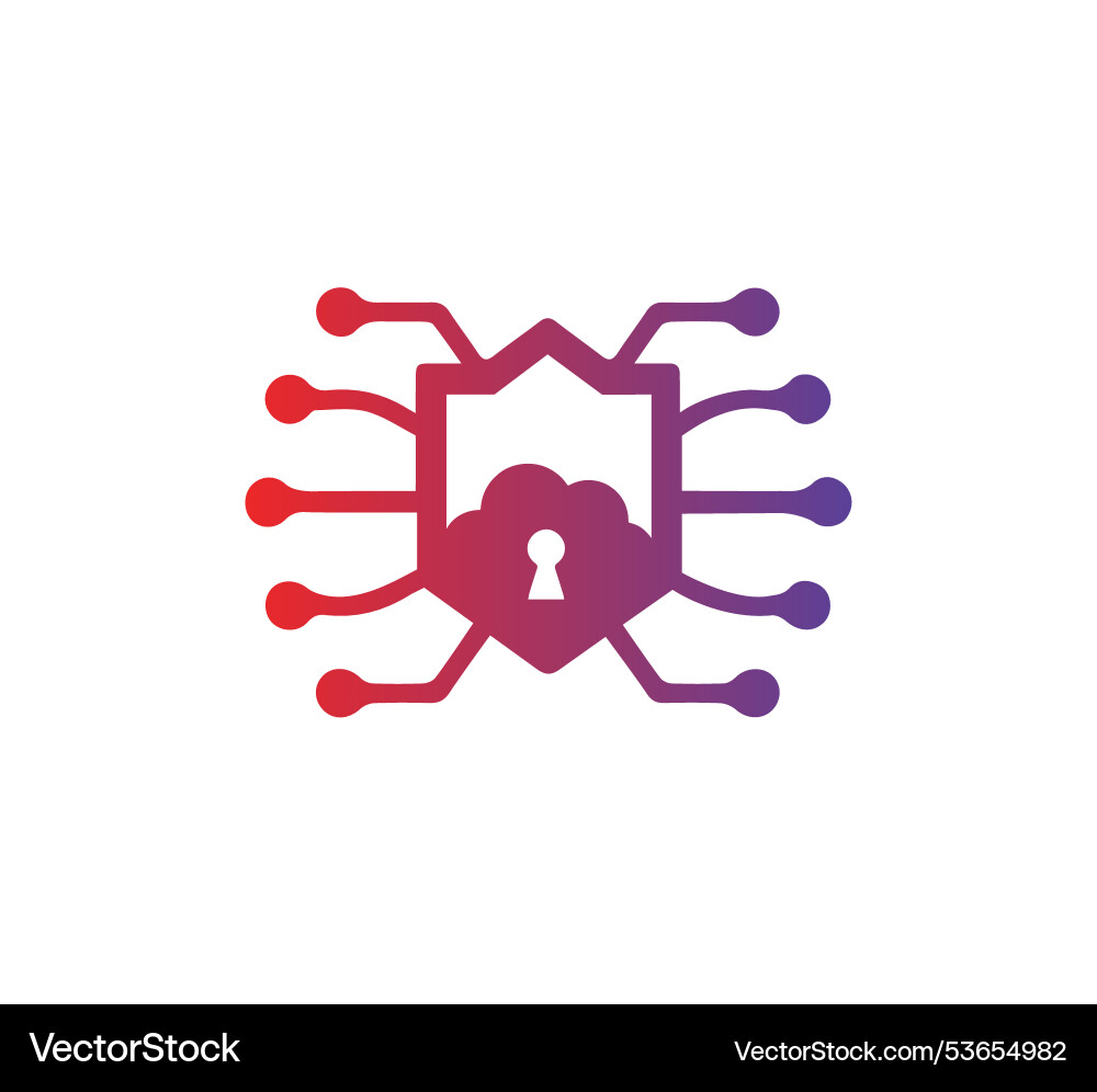 Security logo icon design cyber Royalty Free Vector Image