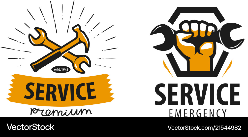 Service workshop logo or label repair icon Vector Image