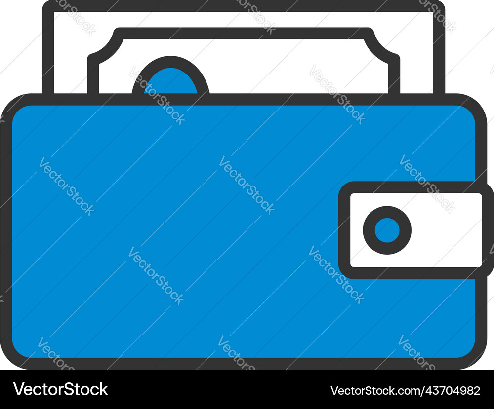 Wallet with cash icon Royalty Free Vector Image
