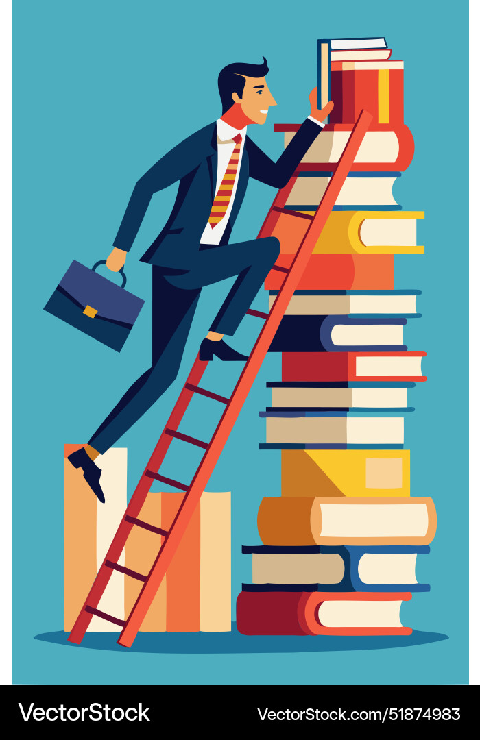 Climbing the ladder of knowledge Royalty Free Vector Image