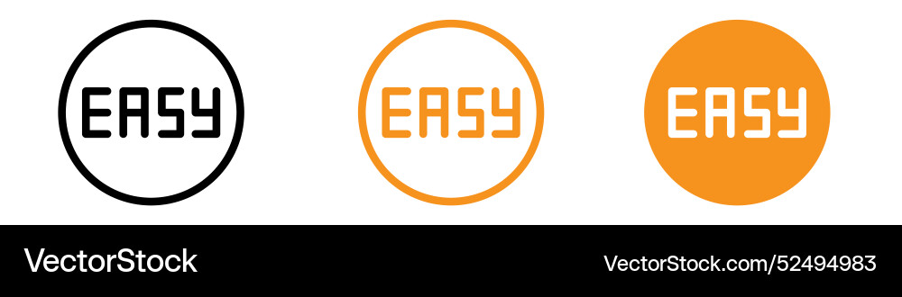 Easy icon set simplified process Royalty Free Vector Image