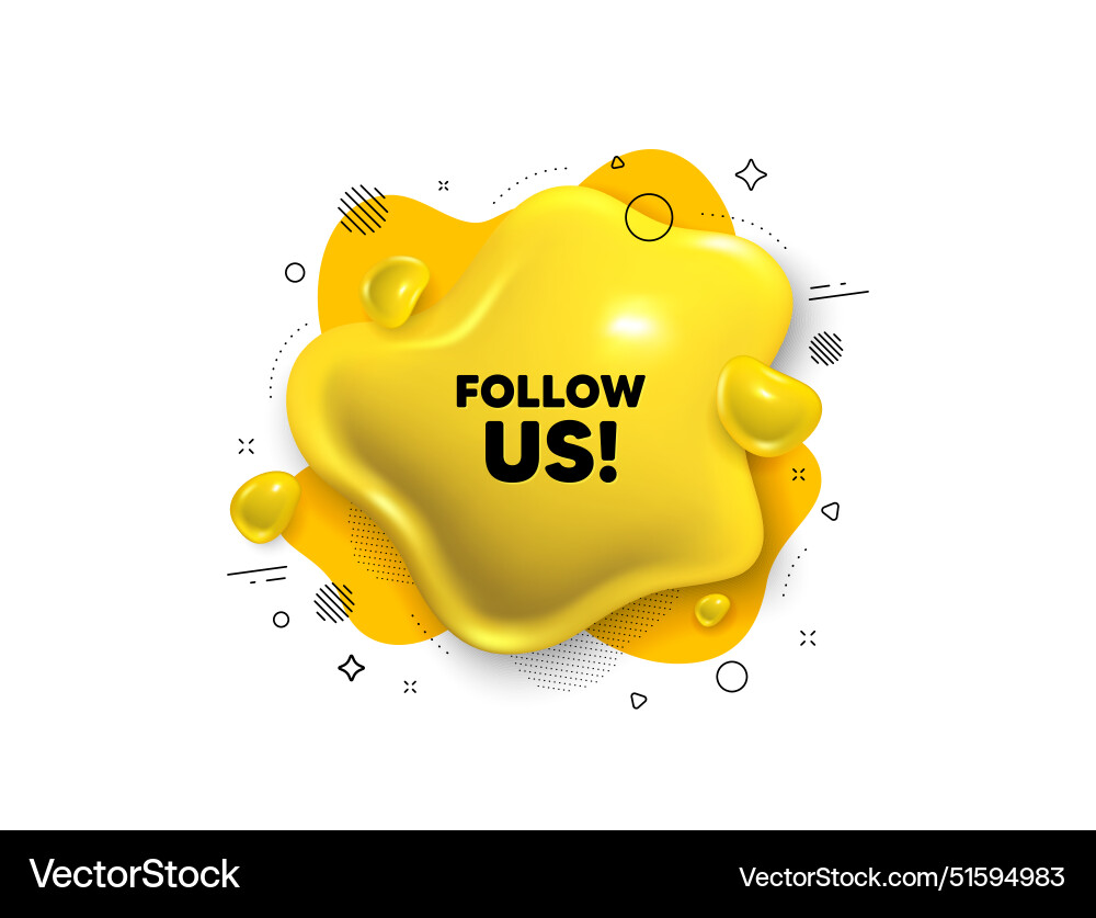 Follow us tag special offer sign abstract liquid Vector Image