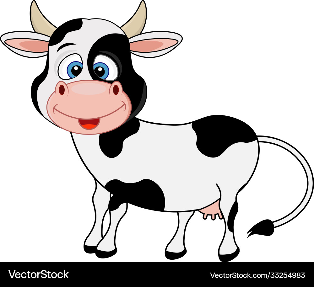 Funny and spotted cow symbol Royalty Free Vector Image
