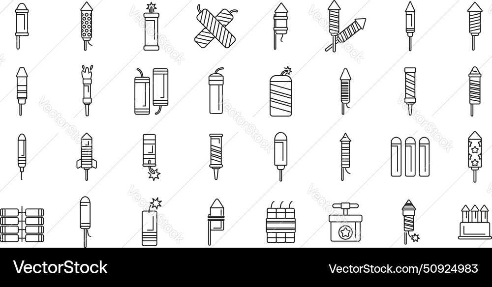 Petard icons set outline tnt security Royalty Free Vector