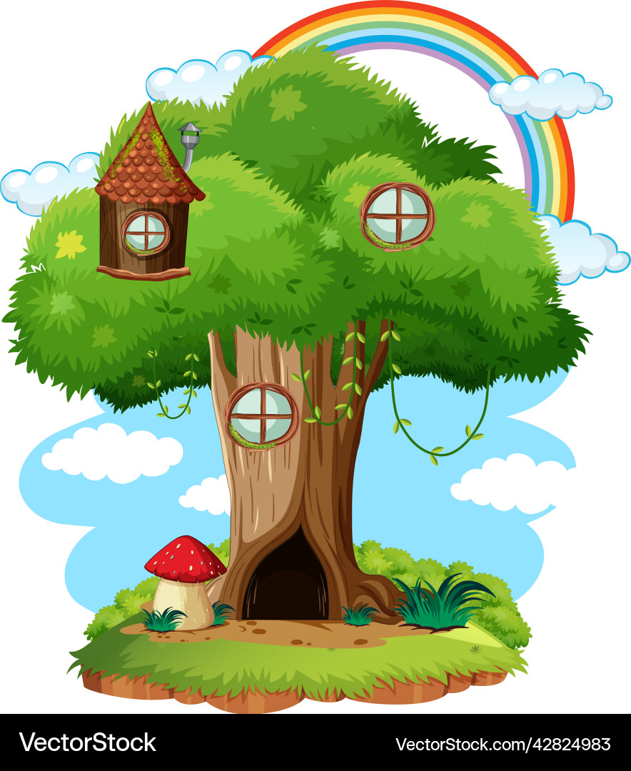 Three house in cartoon style Royalty Free Vector Image