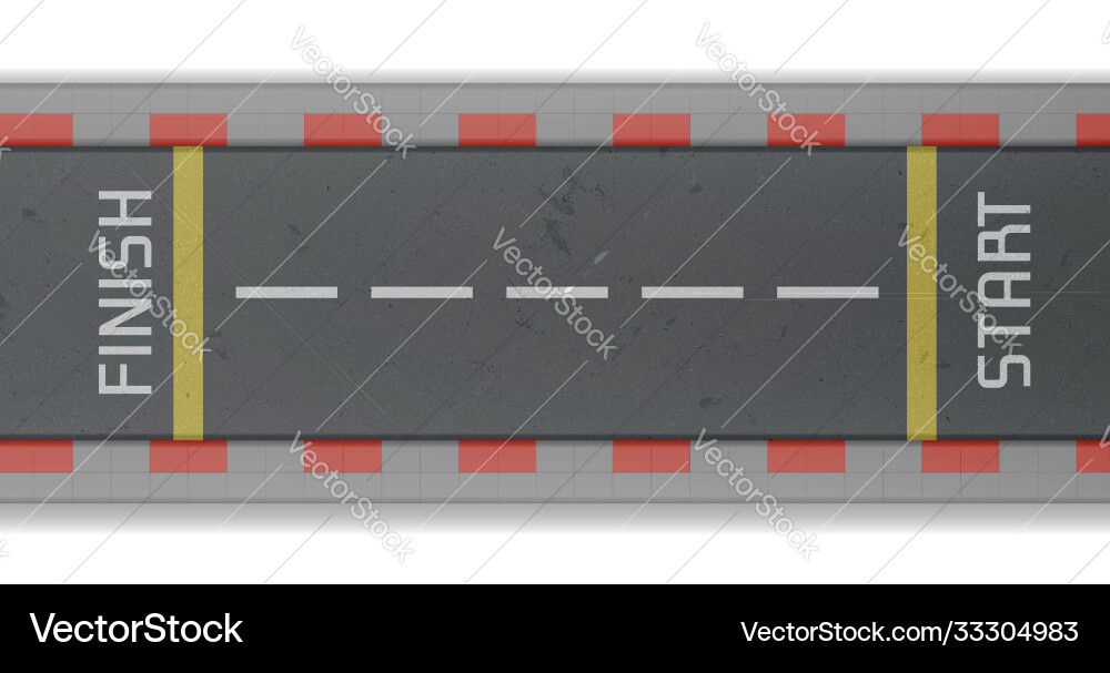 Top view race track with start and finish line Vector Image