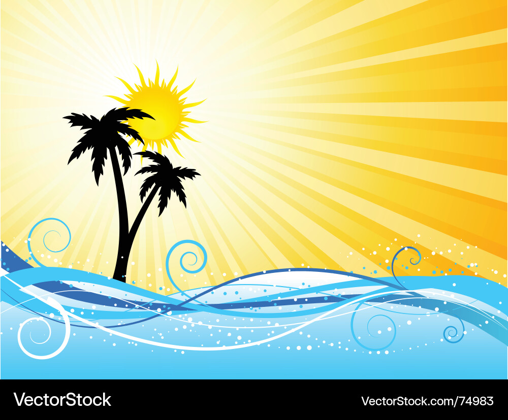 Tropical Summer Waves Royalty Free Vector Image