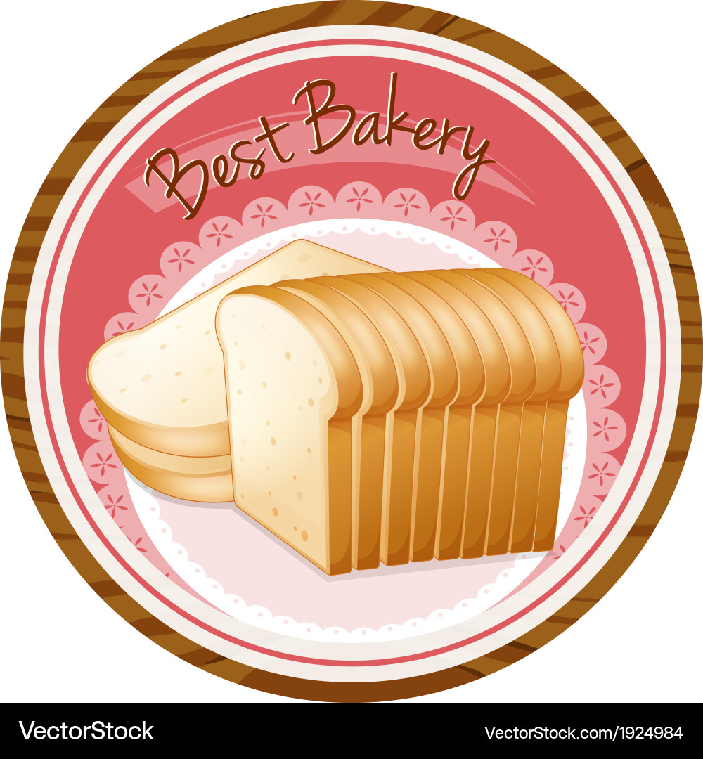 A best bakery label with loaf of bread Royalty Free Vector