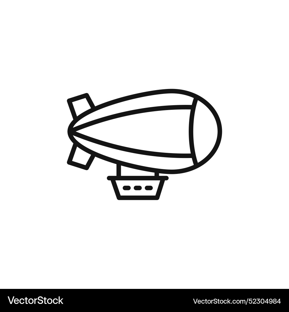 Airship icon outline collection in black Vector Image