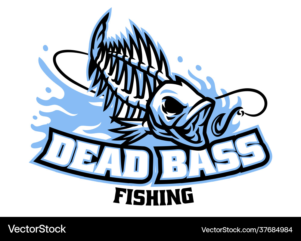 Bass fish skull mascot logo Royalty Free Vector Image