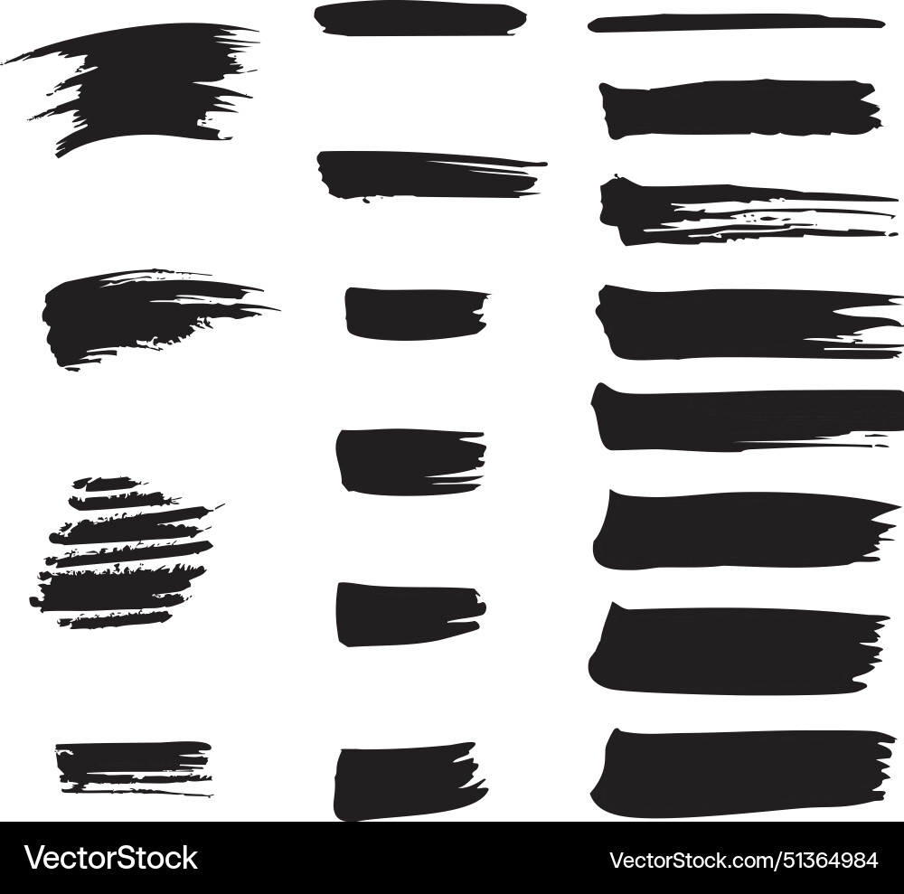 Brush ink stroke isolated Royalty Free Vector Image
