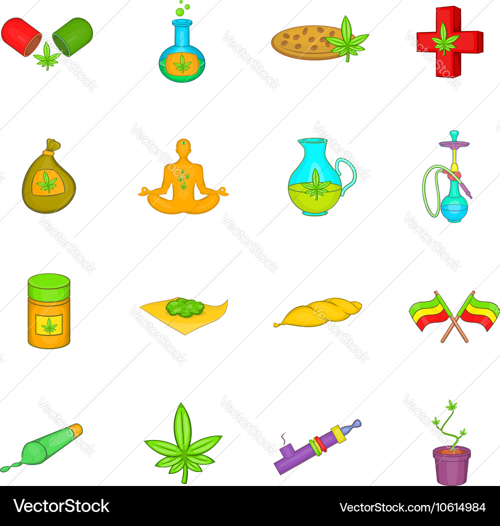 Cannabis Icon Set - Medical & Lifestyle Vector Image