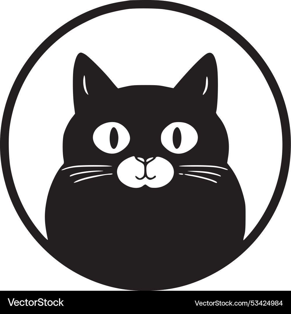 Cat - minimalist and flat logo Royalty Free Vector Image